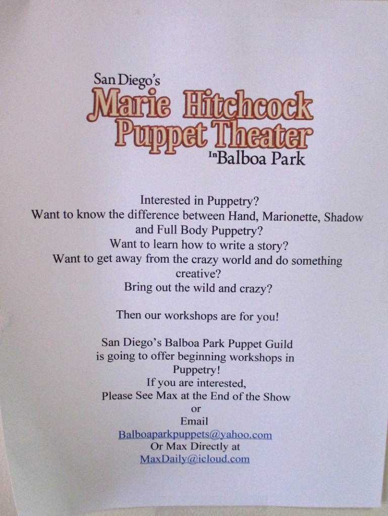 Magical marionettes at Marie Hitchcock Puppet Theater! – Cool San Diego ...