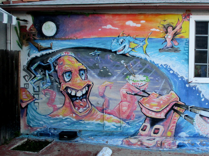Cool mural at Fish Pit on College Avenue! – Cool San Diego Sights!