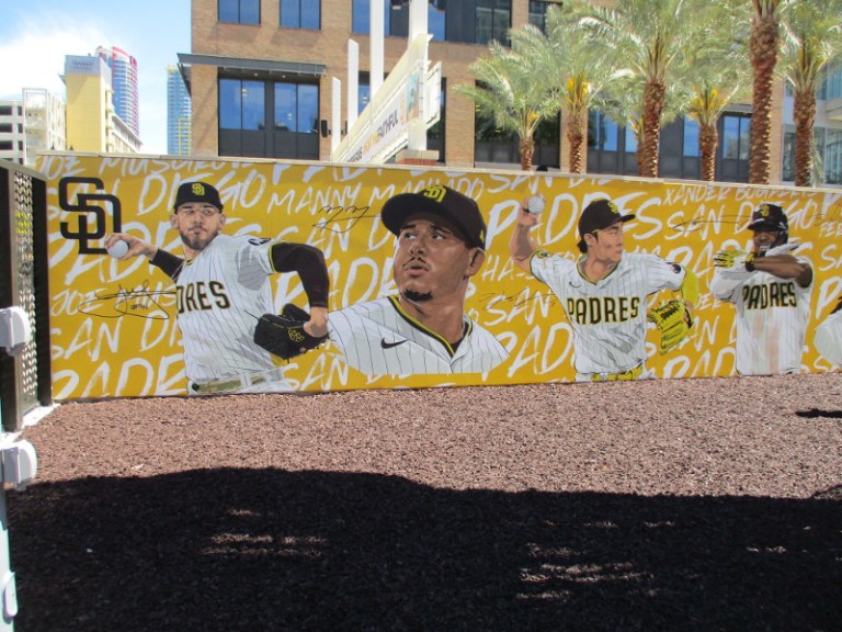 Cool new Padres mural at Gallagher Square! – Cool San Diego Sights!