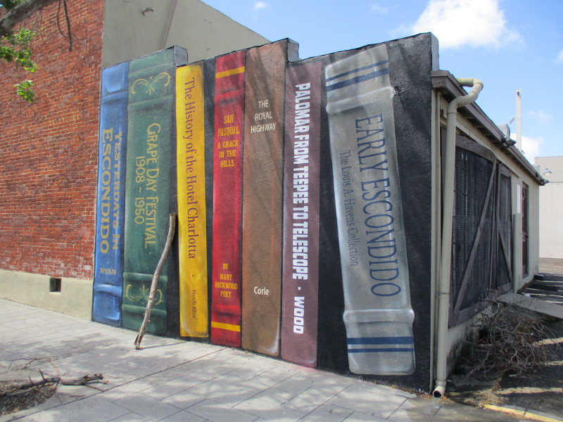 Giant books rise above Escondido sidewalk! – Cool San Diego Sights!
