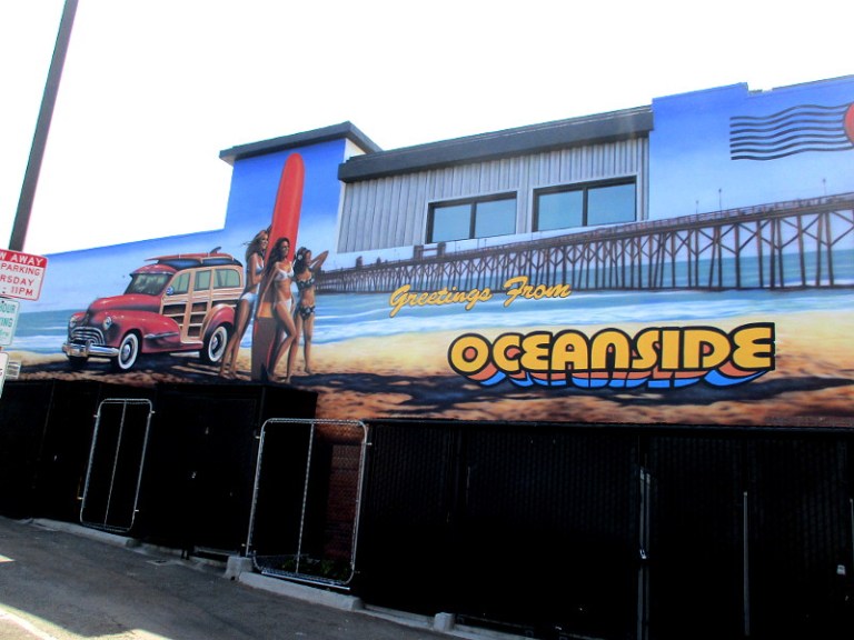 Greetings from Oceanside surfer girl mural. – Cool San Diego Sights!