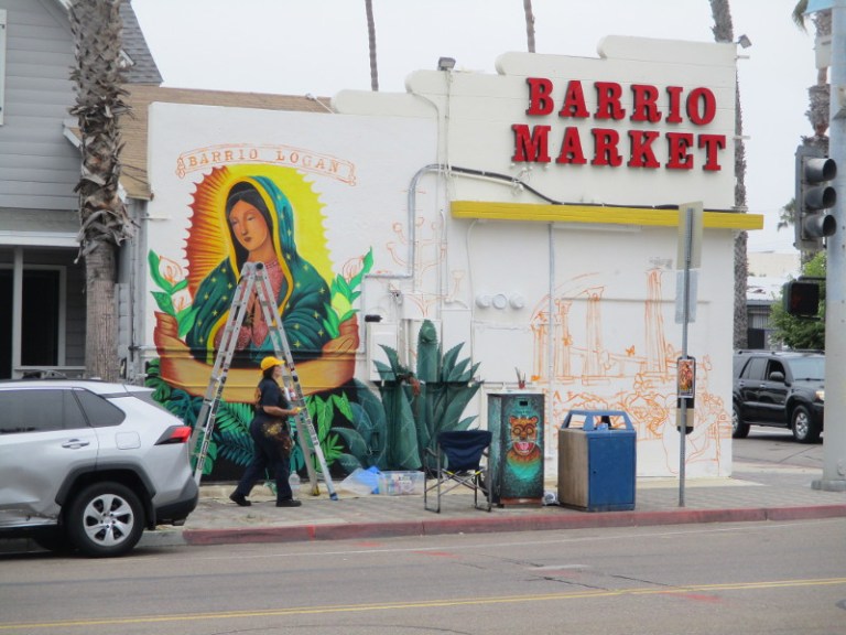 Painting a beautiful new mural in Barrio Logan! – Cool San Diego Sights!